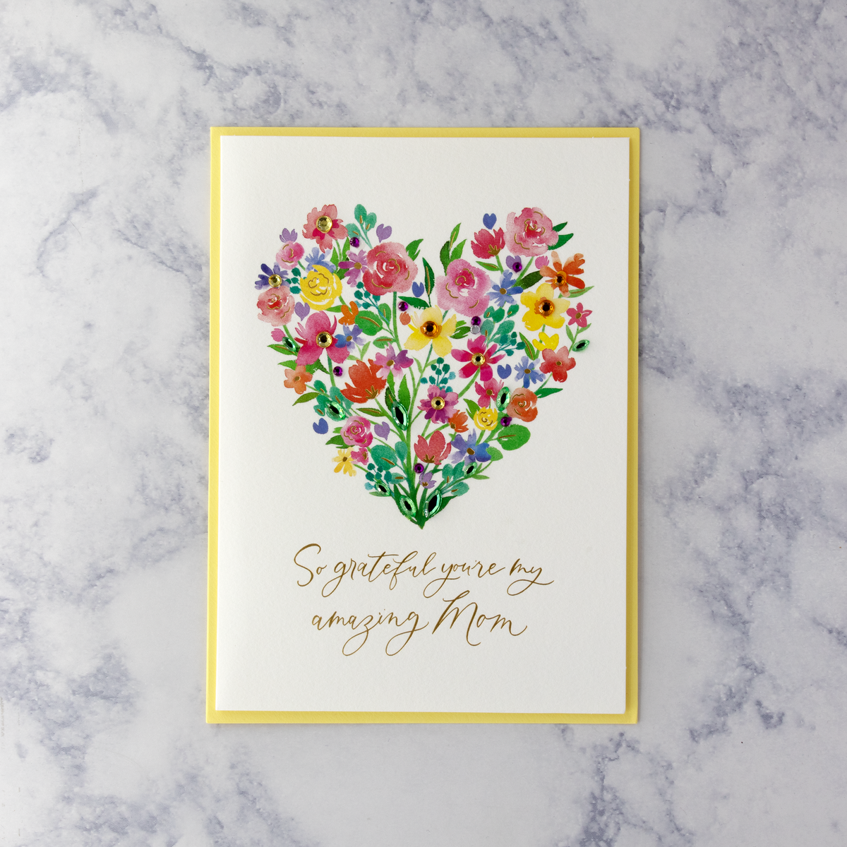 Floral Heart Mother's Day Card (For Mom) – Bonsai Paper Co.