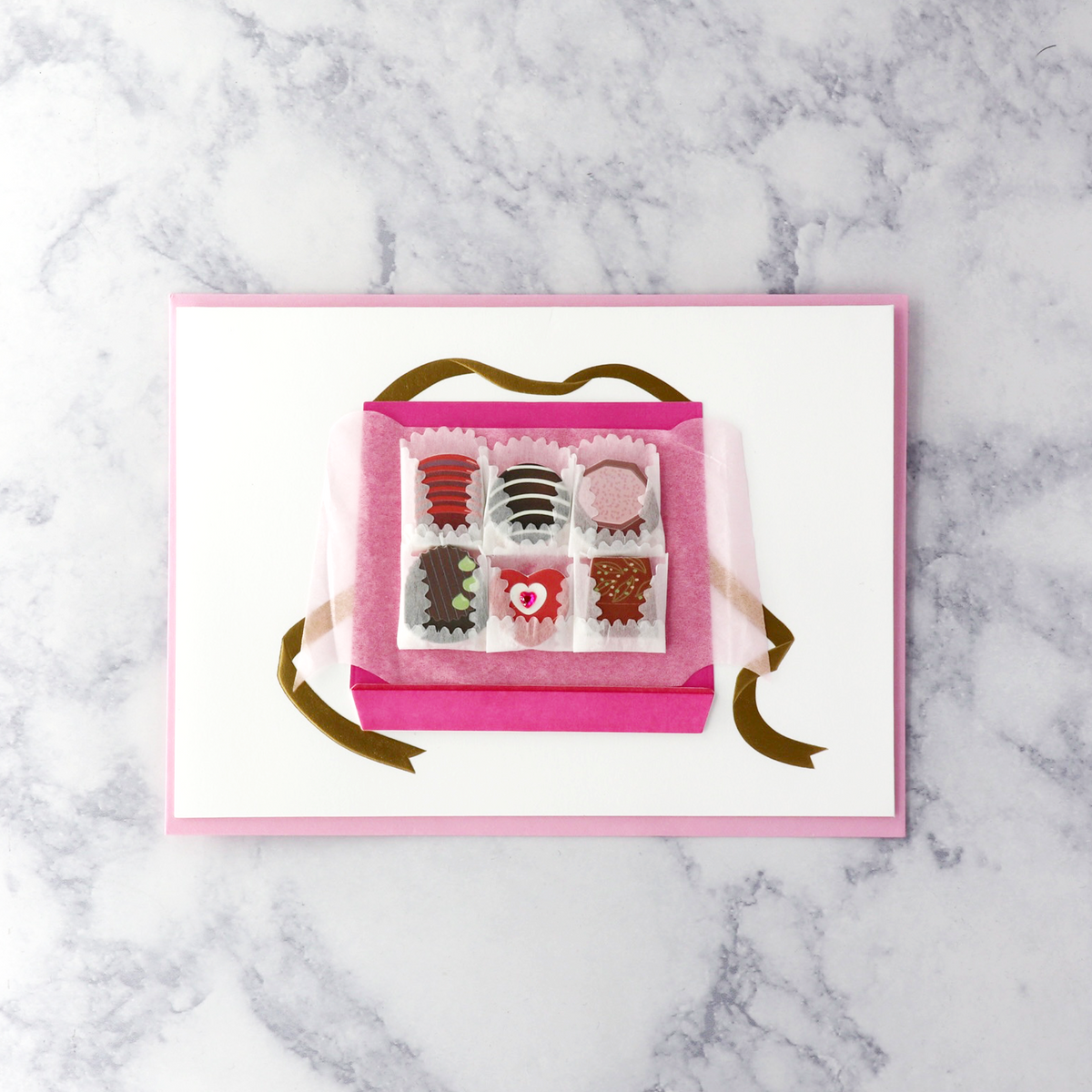 Handmade Box of Chocolates Valentine’s Day Card – Bonsai Paper Co.