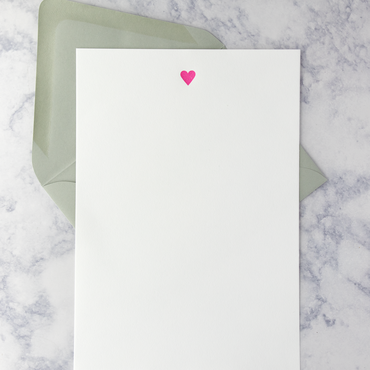 Letterpress Neon Pink Heart Writing Sheets (Set of 12) – Bonsai Paper Co.
