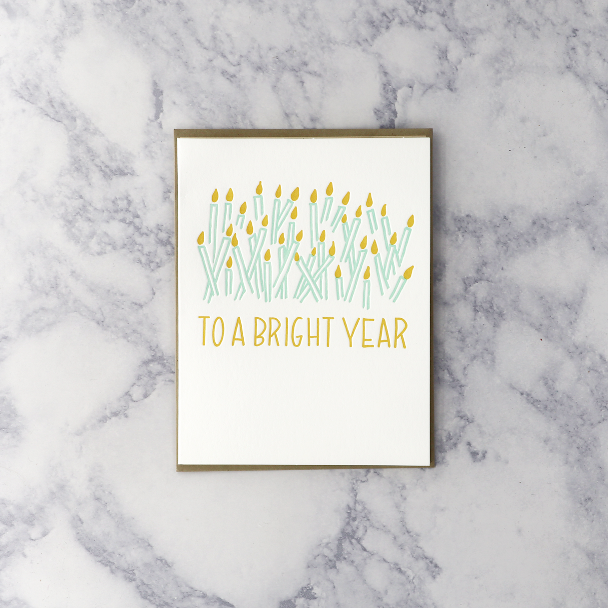 Letterpress “To A Bright Year” Birthday Card – Bonsai Paper Co.