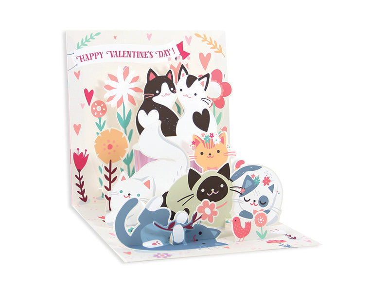 Pop-Up Two Cats In Love Valentine's Day Card – Bonsai Paper Co.