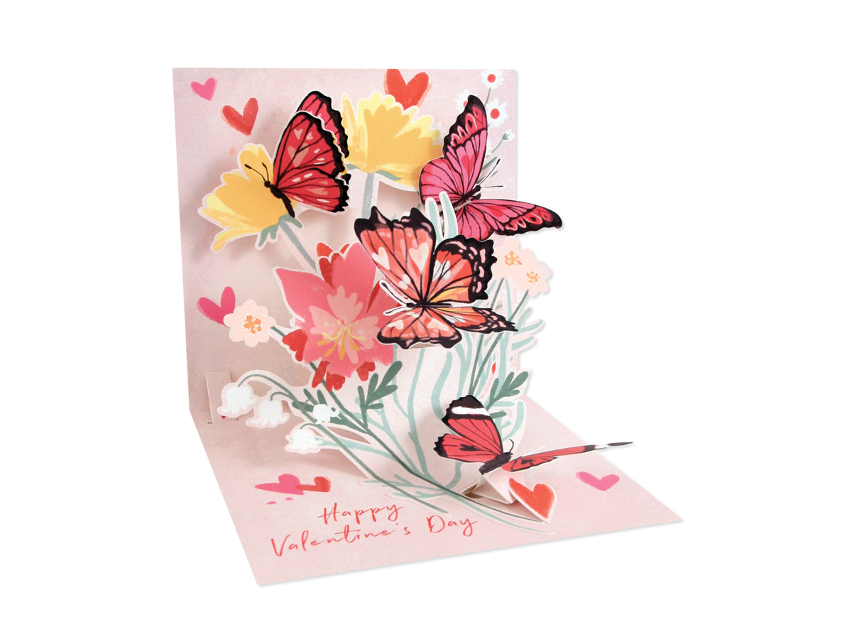 Pop-Up Butterflies "Heart Flutter" Valentine's Day Card – Bonsai Paper Co.