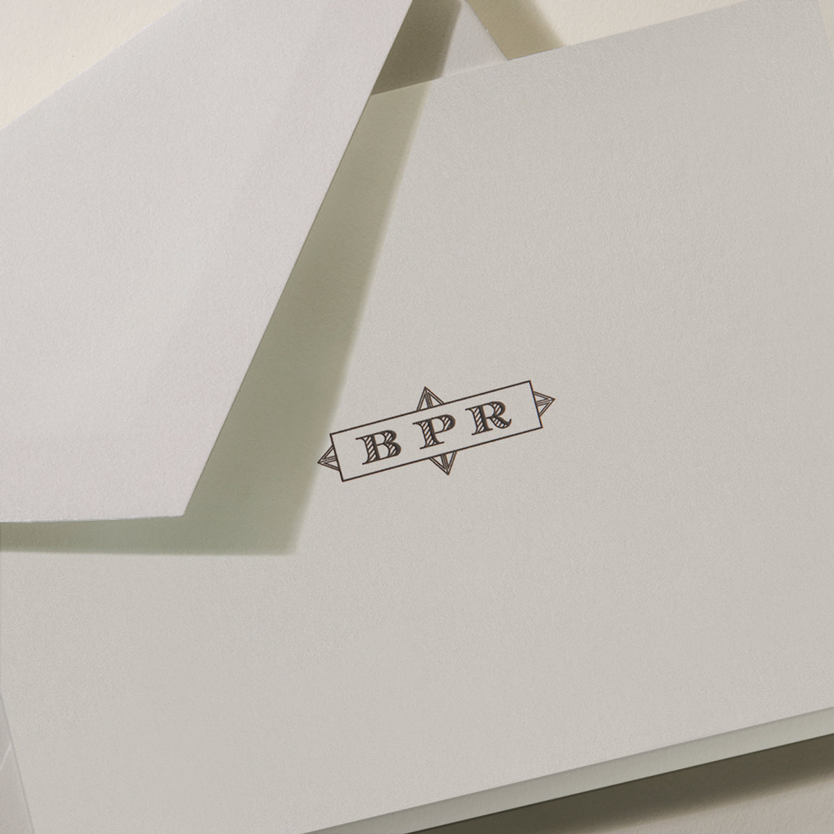 Personalized Vintage Starlight Monogram Folded Notes (Engraving ...