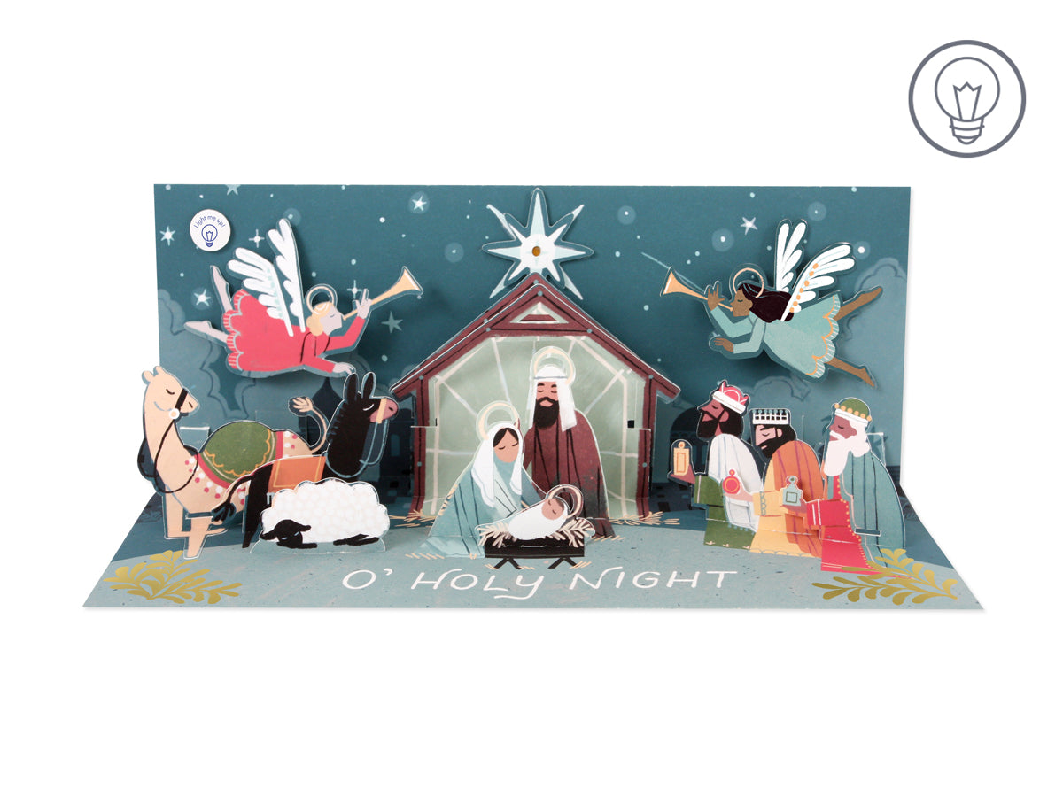 Pop-Up Nativity Scene Light-Up Religious Christmas Card – Bonsai Paper Co.