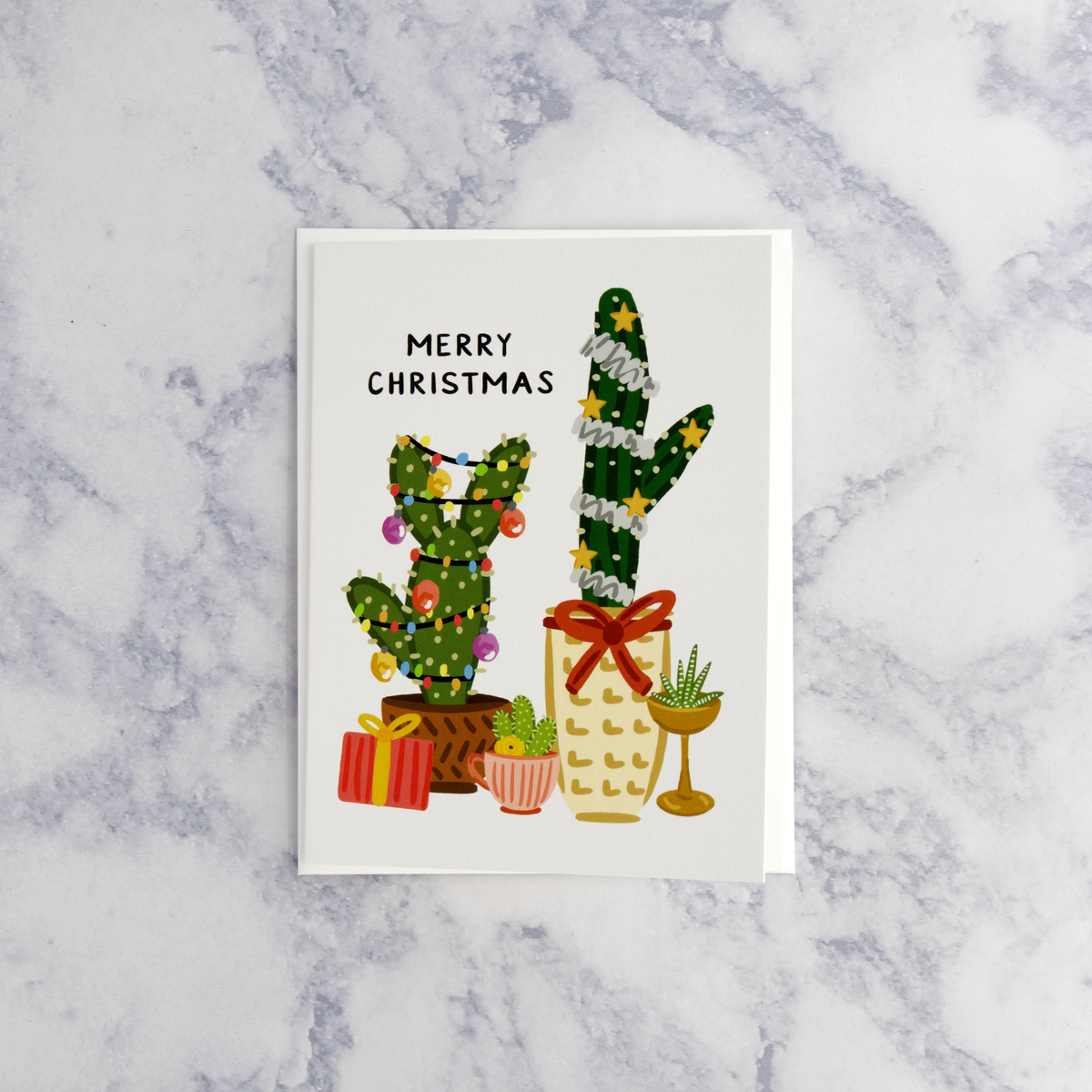 Cacti & Present Christmas Card – Bonsai Paper Co.