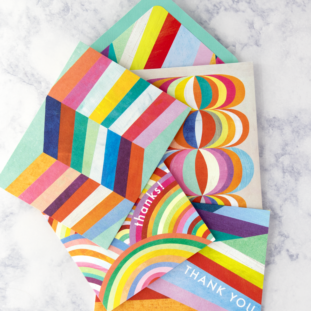 Colorful Rainbows Thank You Boxed Notes (Set of 20) – Bonsai Paper Co.