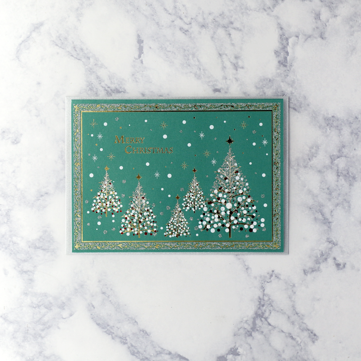 Embossed Green Trees Christmas Card – Bonsai Paper Co.