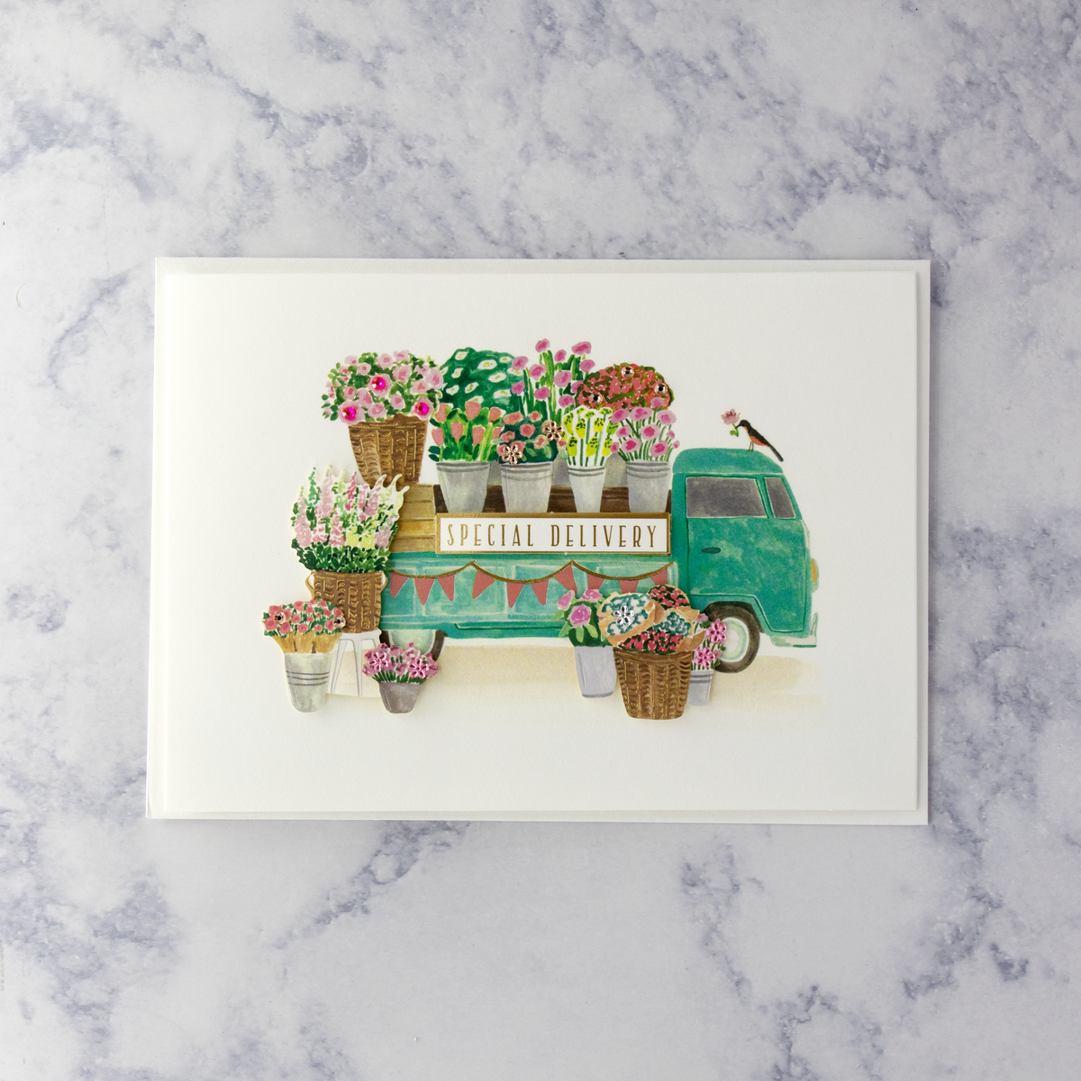 Flower Delivery Car Mother's Day Card – Bonsai Paper Co.