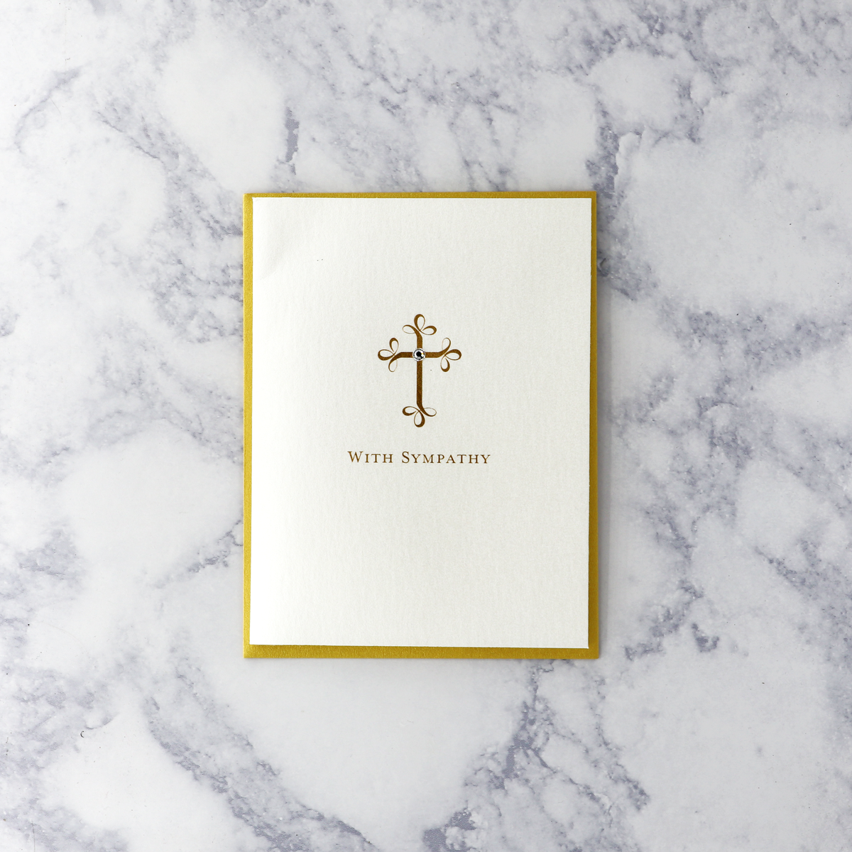 Gold Cross Sympathy Card – Bonsai Paper Co.