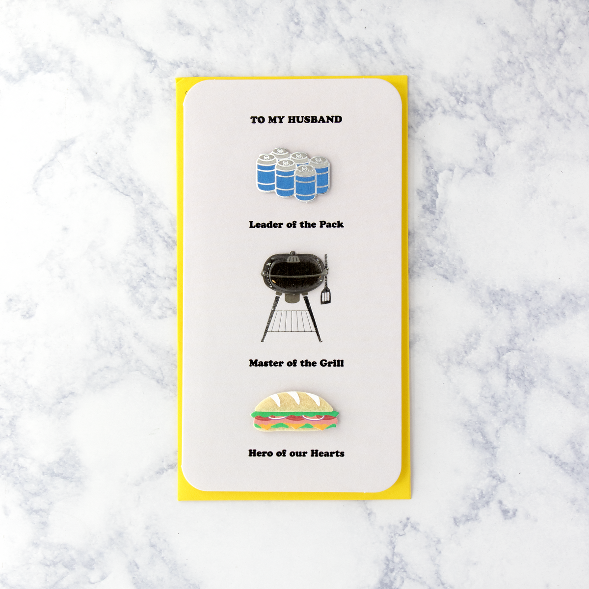 Handmade Beer, Grill & Sandwich Icons Father's Day Card (Husband ...