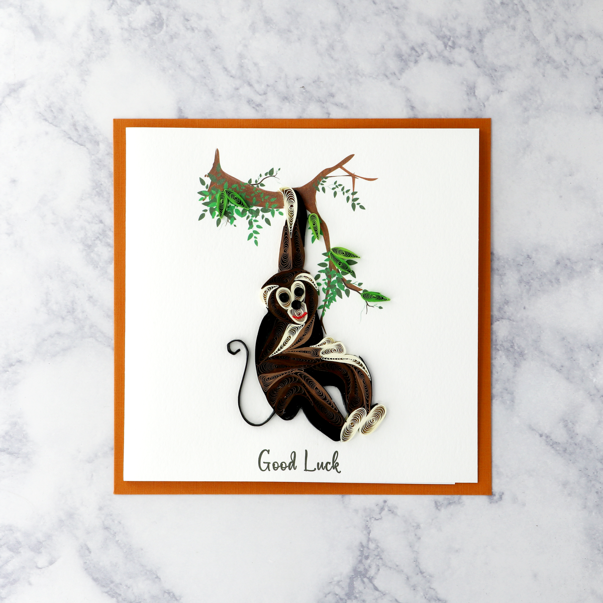 Handmade Monkey Quilling Good Luck Card – Bonsai Paper Co.