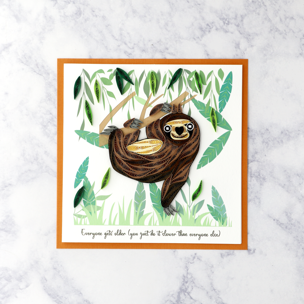 Handmade Sloth Quilling Birthday Card – Bonsai Paper Co.