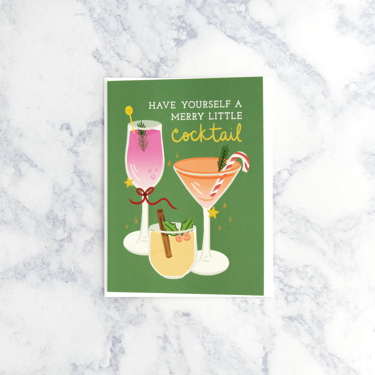 Illustrated Cocktails Christmas Card – Bonsai Paper Co.