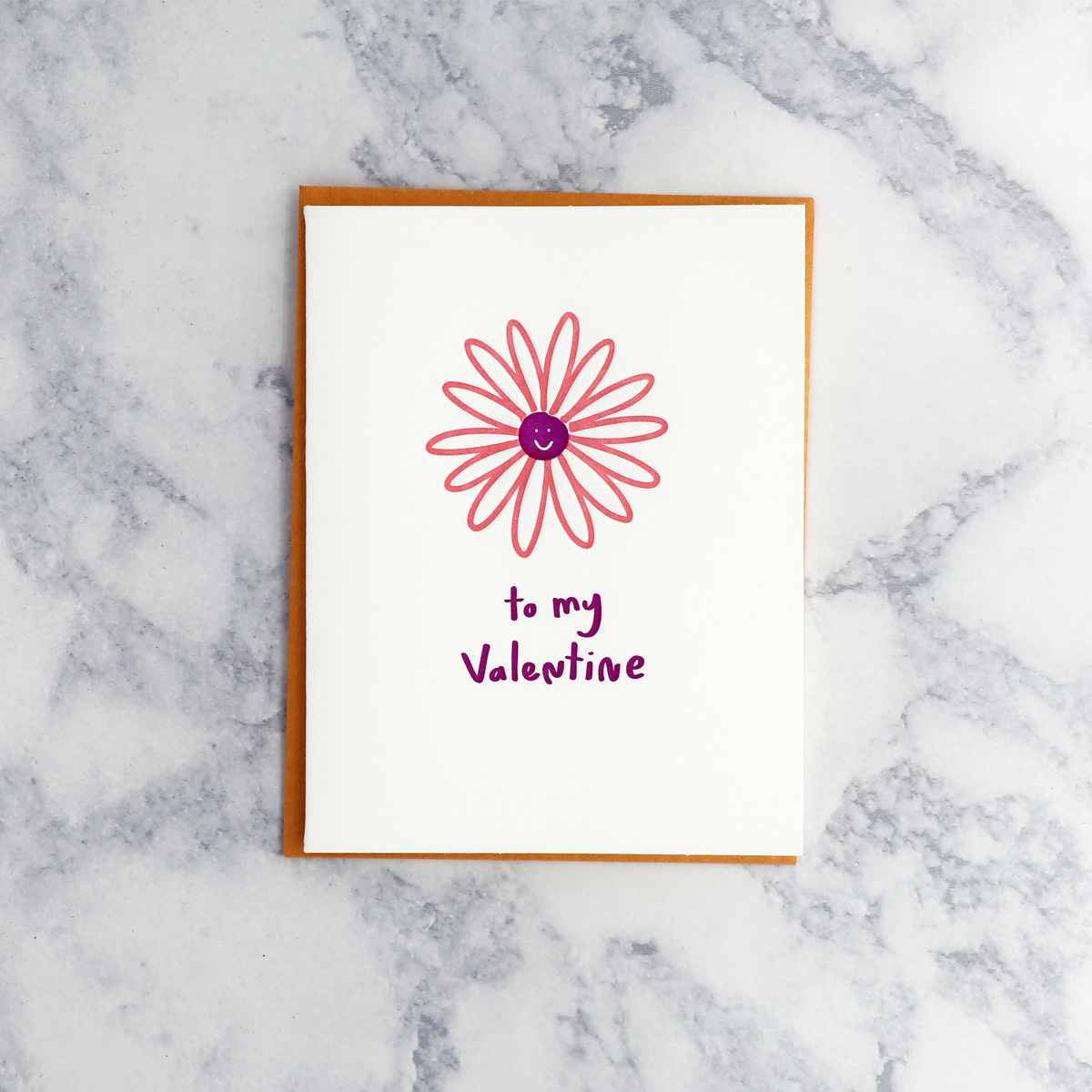 Letterpress Daisy Valentine's Day Card – Bonsai Paper Co.