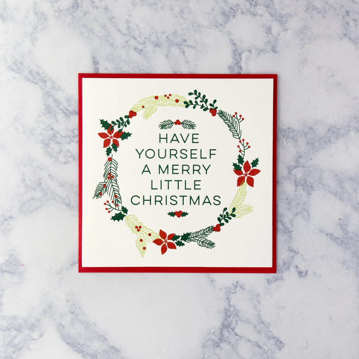 Letterpress Festive Wreath Christmas Card – Bonsai Paper Co.