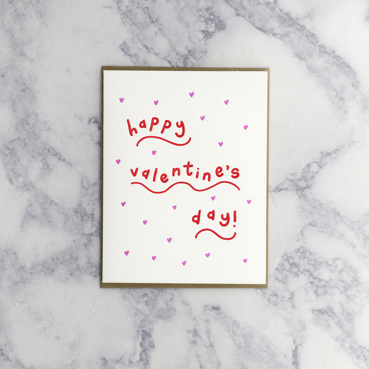 Letterpress Hearts Valentine's Day Card – Bonsai Paper Co.