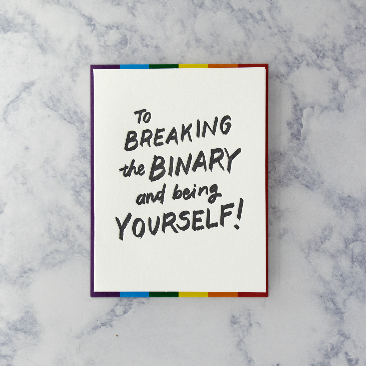 Letterpress “Breaking The Binary” LGBTQIA+ Pride Friendship Card ...