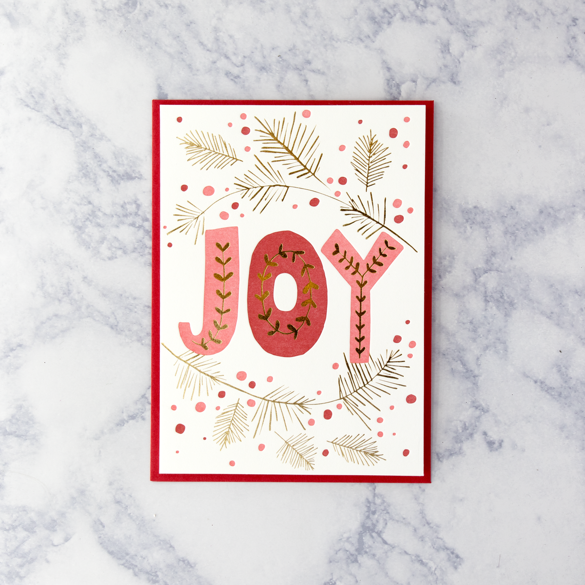 Letterpress "Joy" Lettering Christmas Card – Bonsai Paper Co.