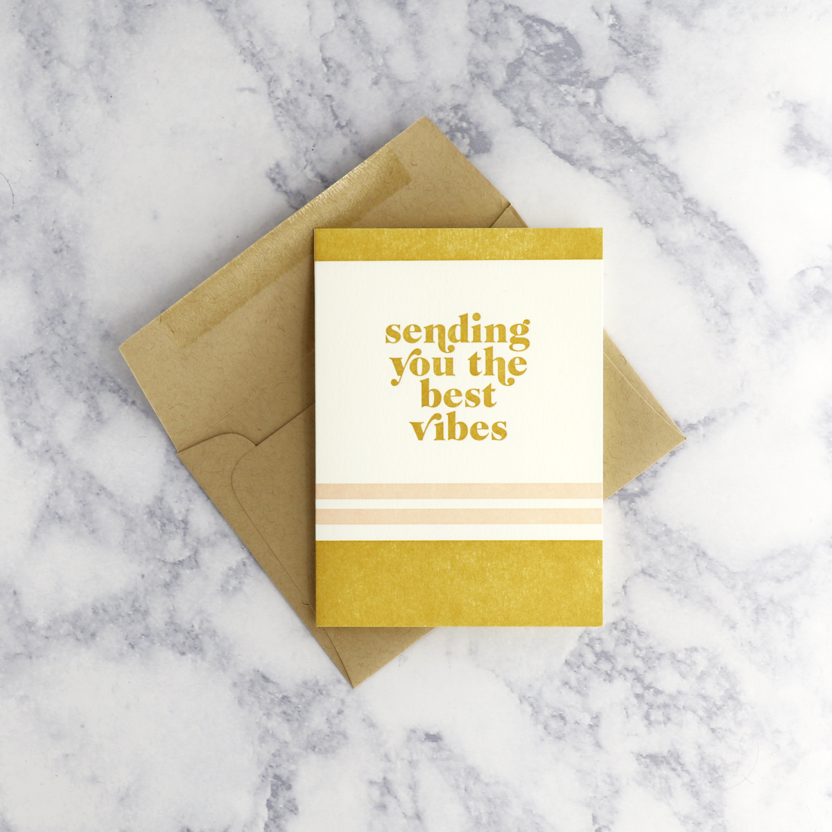 Letterpress "Sending You The Best Vibes" Boxed Notes (Set of 6 ...