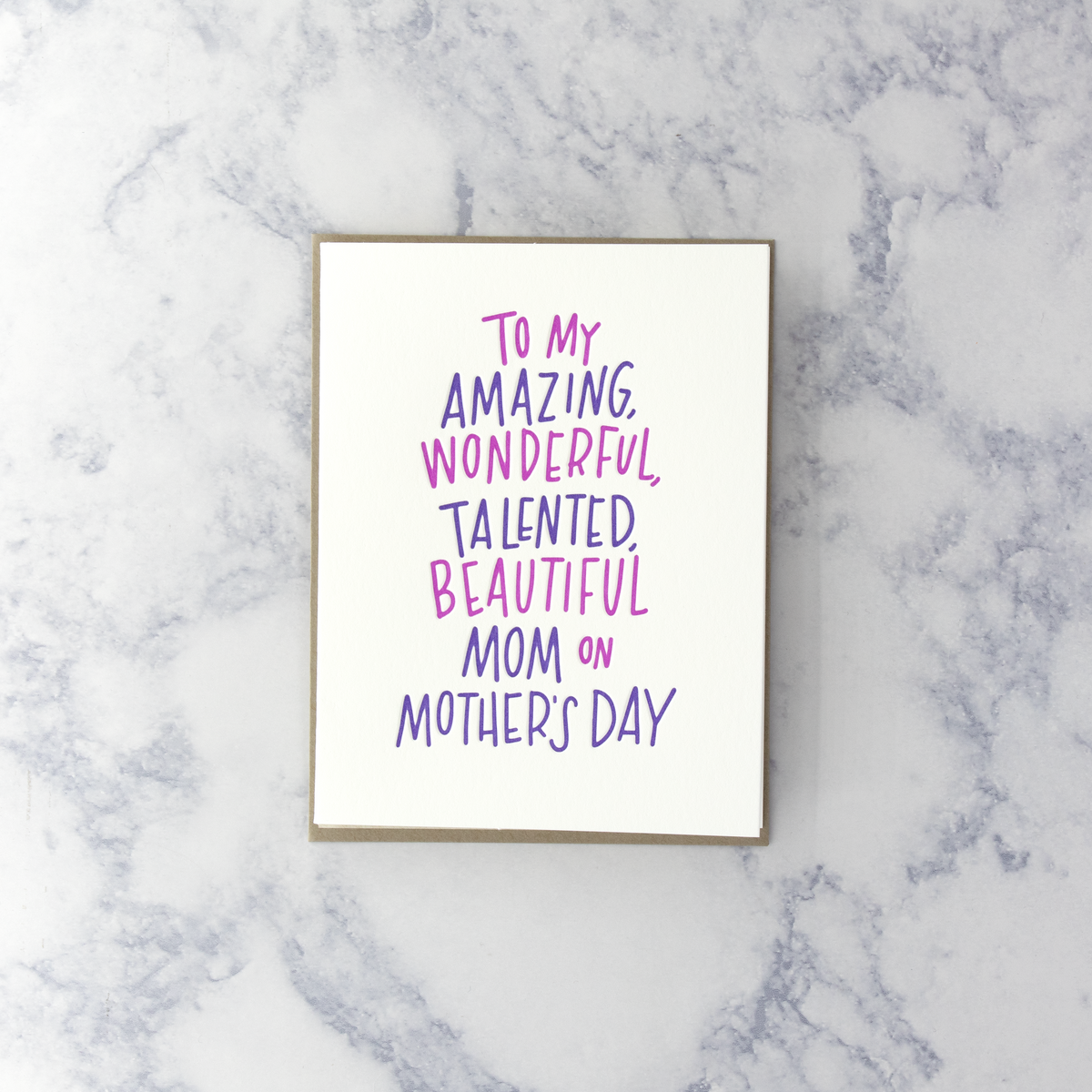 Letterpress "To My Amazing Mom" Mother's Day Card – Bonsai Paper Co.