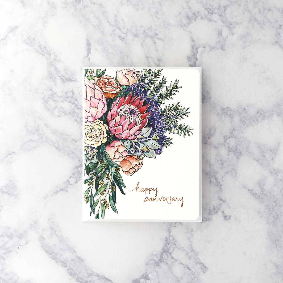 Protea Bouquet Anniversary Card – Bonsai Paper Co.