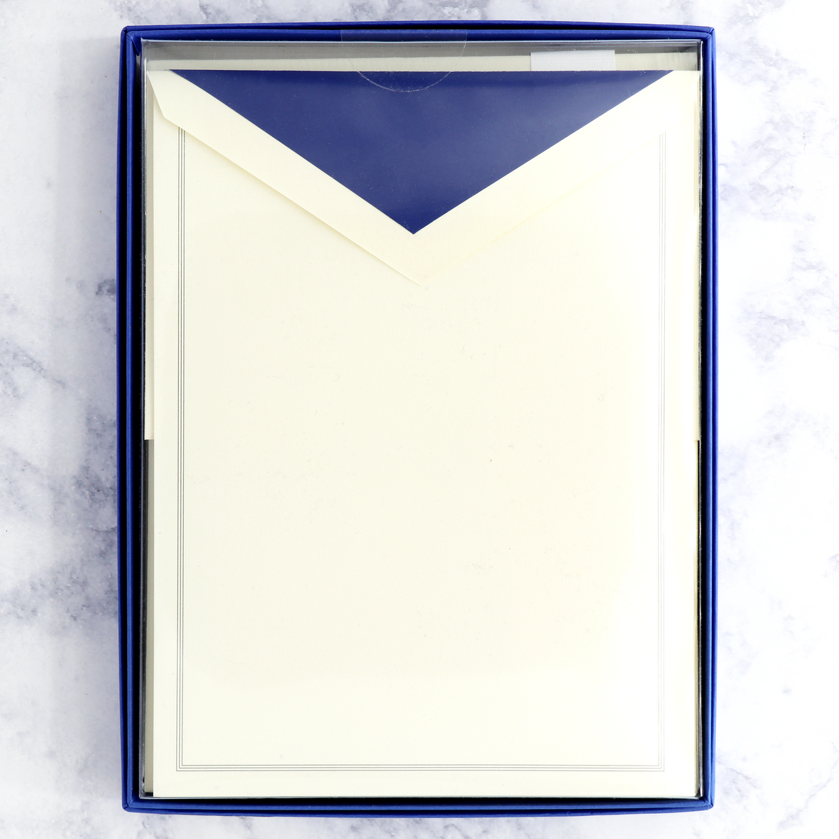 Regent Blue Triple Hairline Half Sheets on Ecruwhite Boxed Notes (Set ...