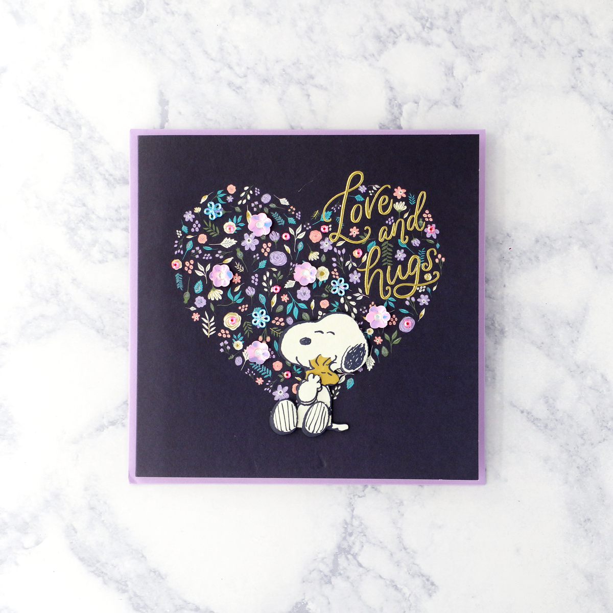 Handmade Snoopy Floral Heart Mother's Day Card – Bonsai Paper Co.