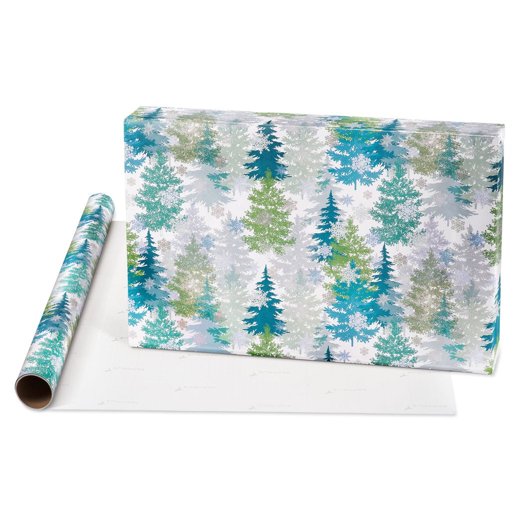 Glitter Trees Christmas Roll Wrap – Bonsai Paper Co.