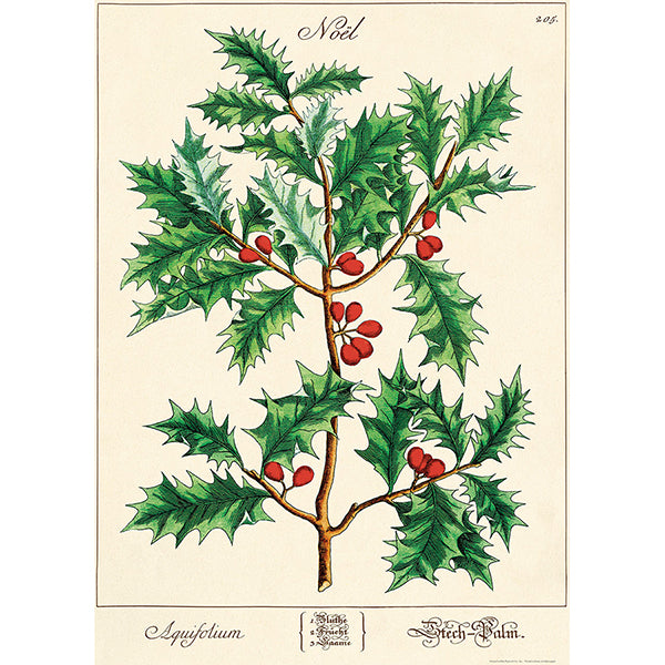 Vintage Holly Christmas Flat Wrap – Bonsai Paper Co.