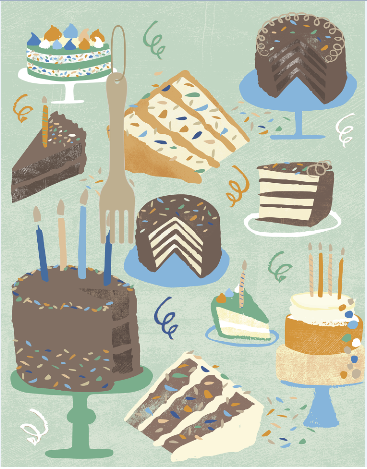 Graphic Cakes Birthday Large Bag – Bonsai Paper Co.