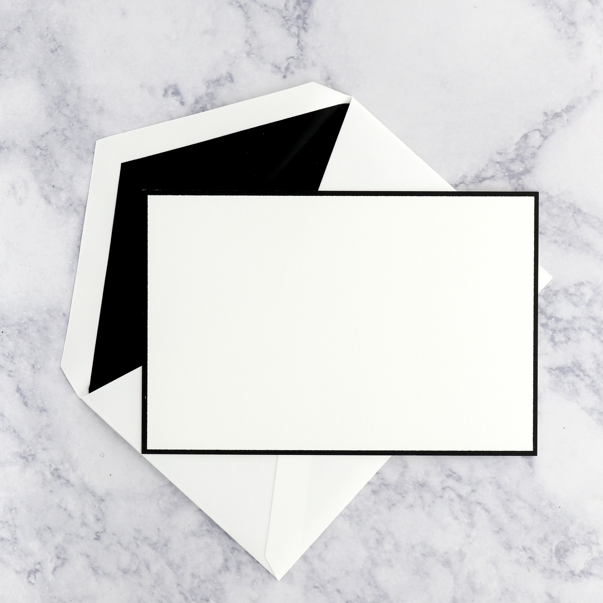 Black Bordered Pearl White Boxed Notes (Set of 10) – Bonsai Paper Co.