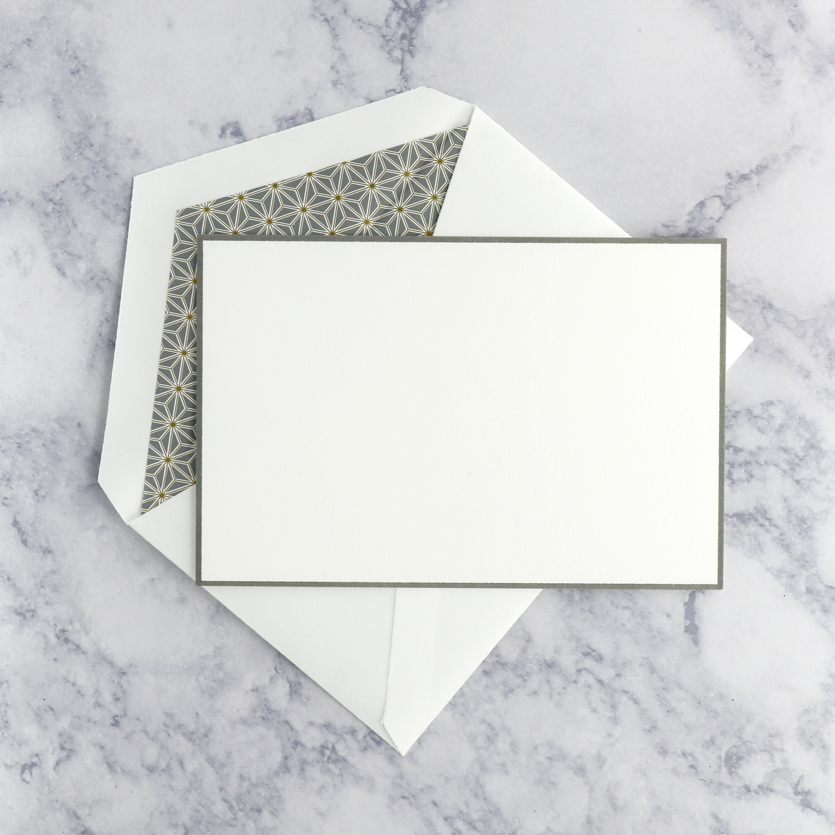 Charcoal Border on Pearl White with Starlight Liner Boxed Cards (Set o ...