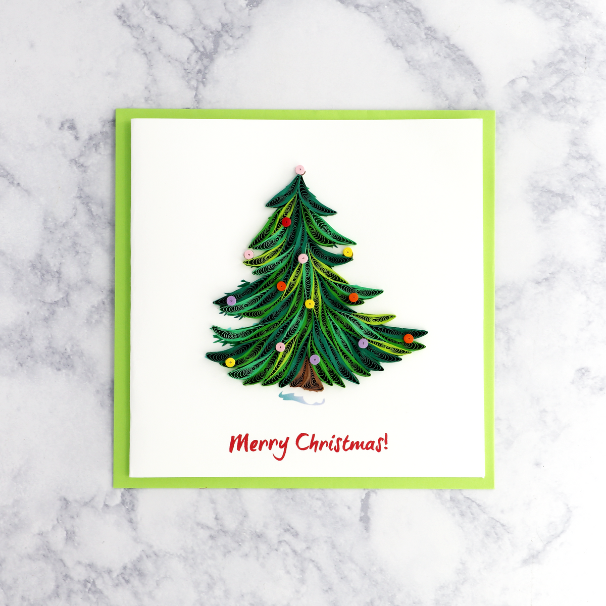 Christmas Tree & Ornaments Quilling Christmas Card – Bonsai Paper Co.