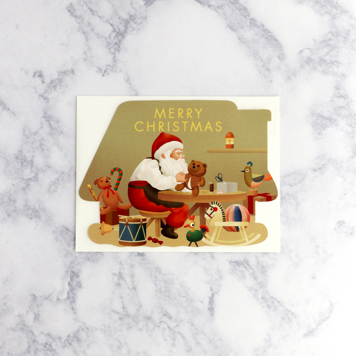 Die-Cut Santa & Toys Christmas Card – Bonsai Paper Co.
