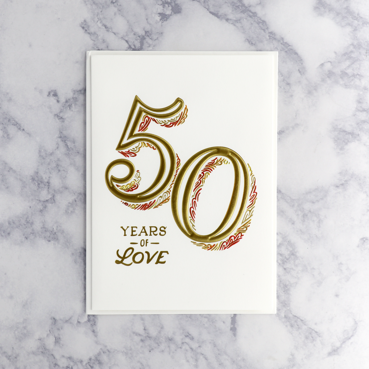 Embossing Lettering 50th Anniversary Card – Bonsai Paper Co.