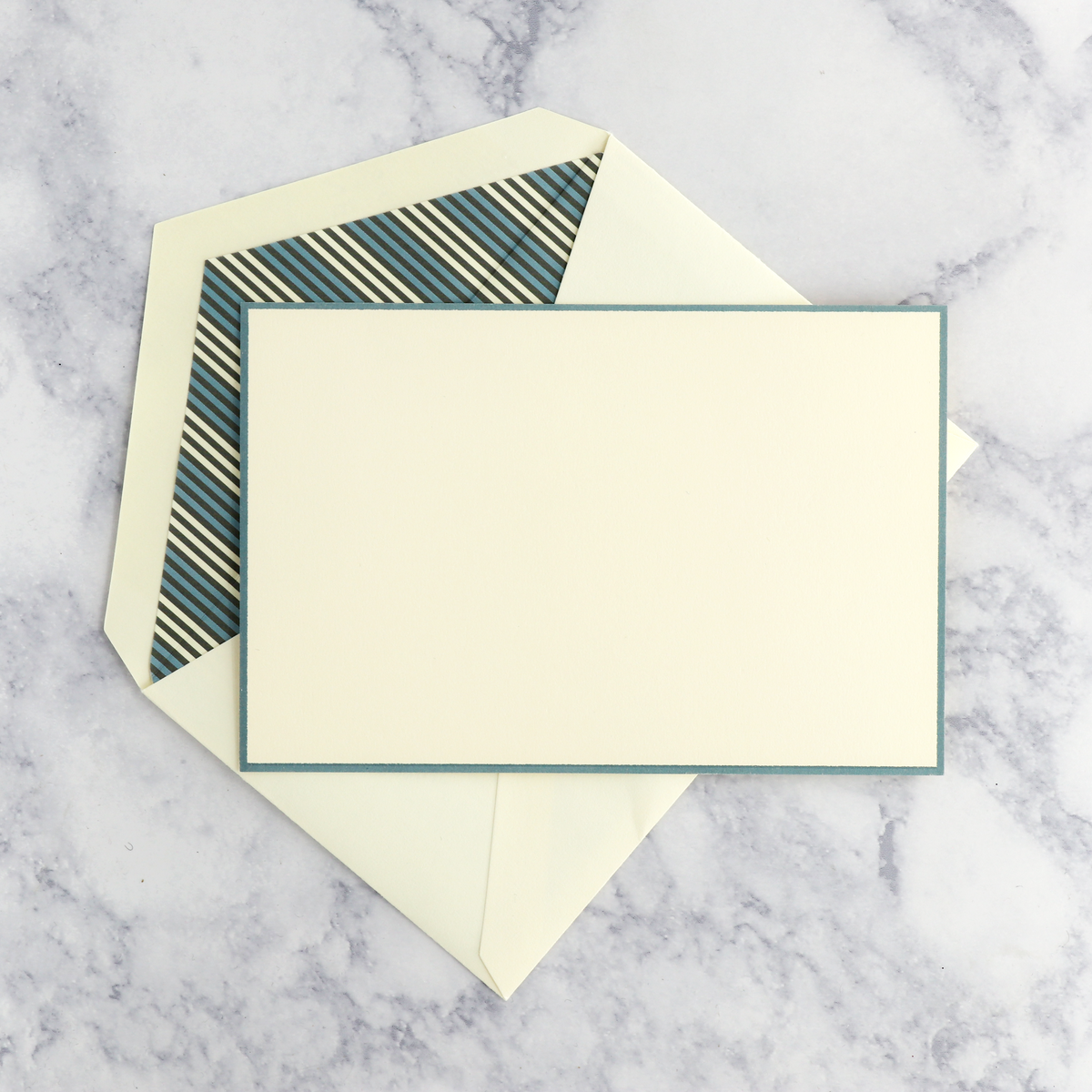 French Blue Border on Ecruwhite Boxed Cards (Set of 10) – Bonsai Paper Co.