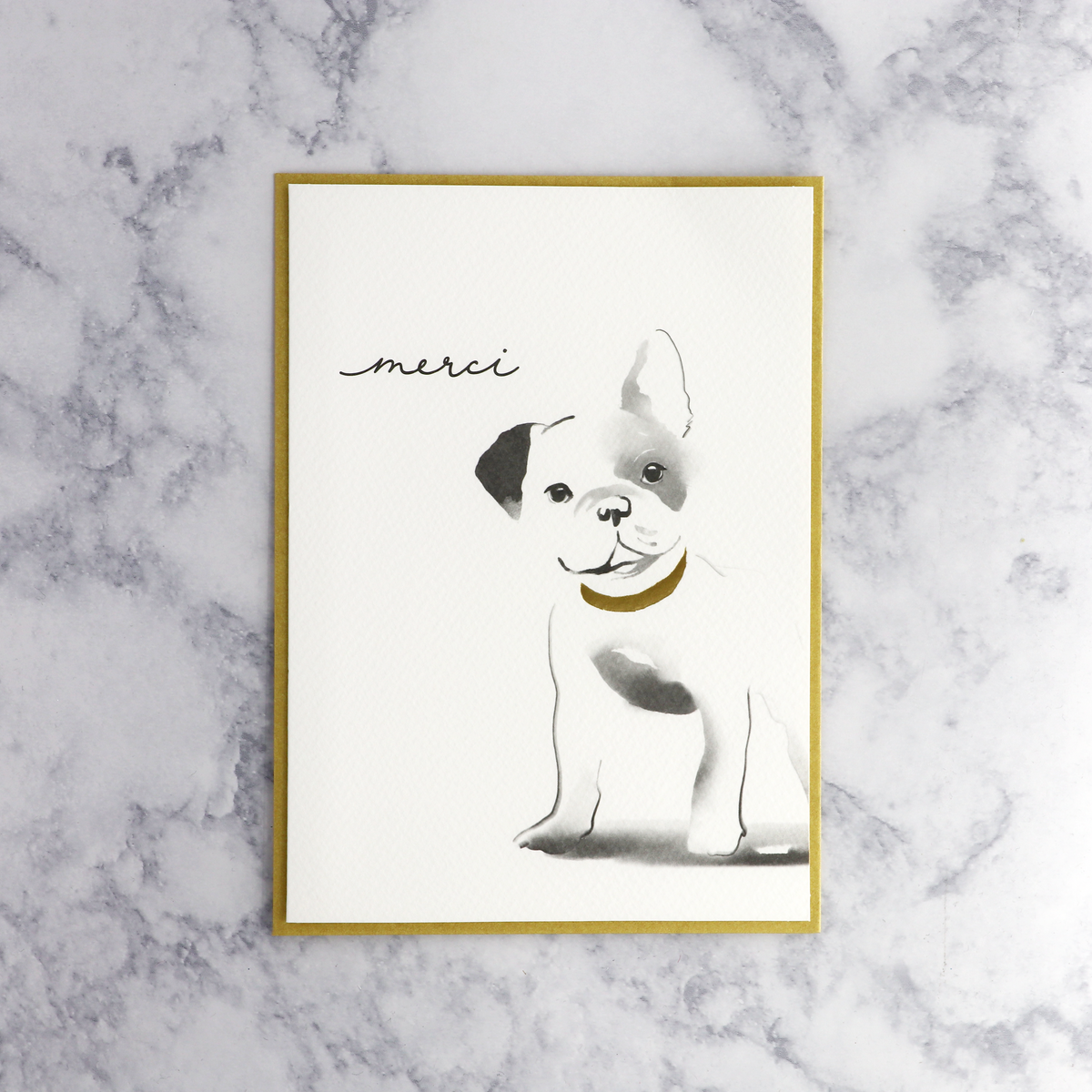 Frenchie "Merci" Thank You Card – Bonsai Paper Co.