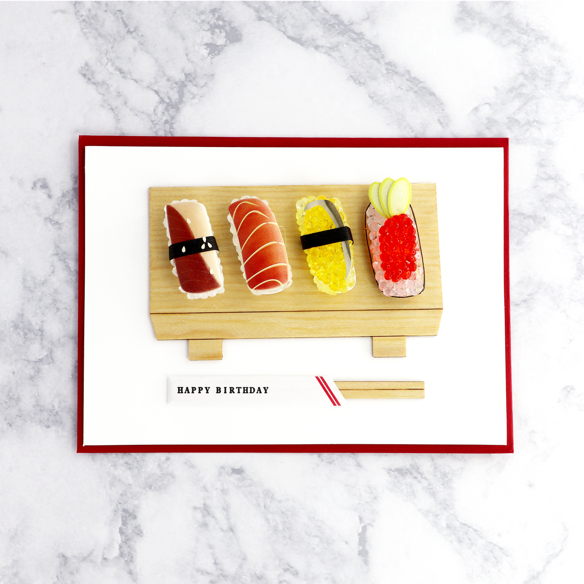 Handmade Sushi Birthday Card – Bonsai Paper Co.