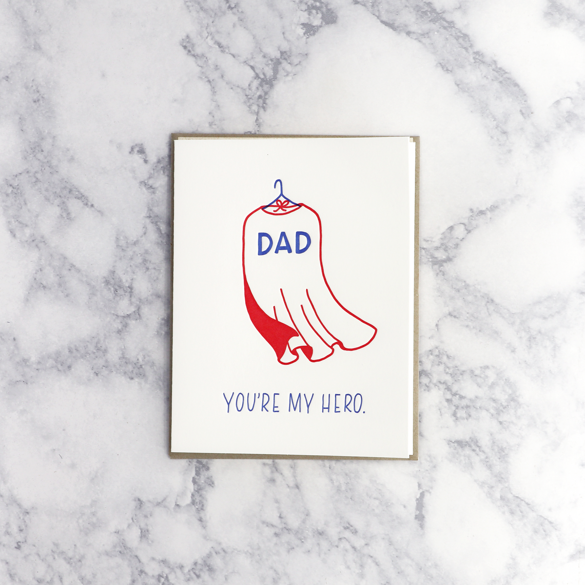 "My Hero" Letterpress Father's Day Card – Bonsai Paper Co.
