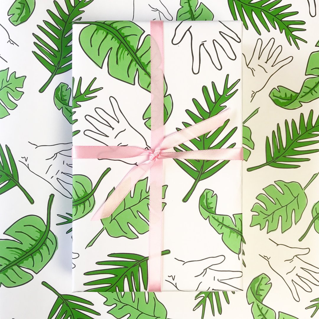 Palm Print Flat Wrap – Bonsai Paper Co.