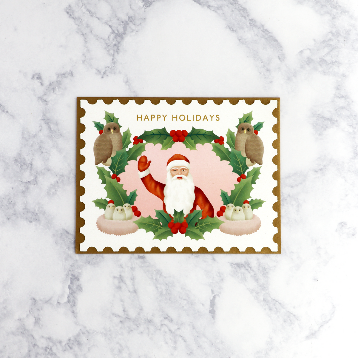 Stamp-Shaped Santa's Holiday Card – Bonsai Paper Co.
